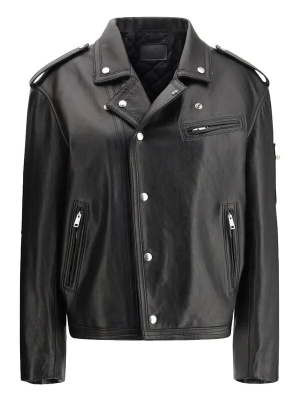 Prada Leather Biker Jacket - Black