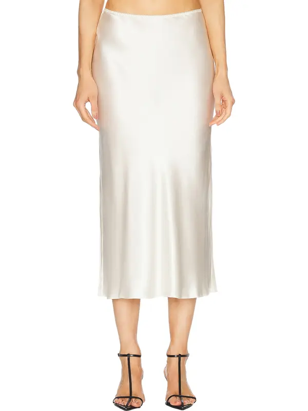 EAVES Chana Silk Midi Skirt - Ivory