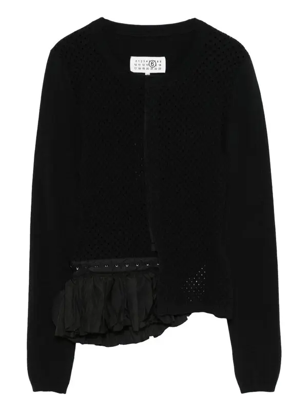MAISON MARGIELA Pointelle-knit Cardigan - Black