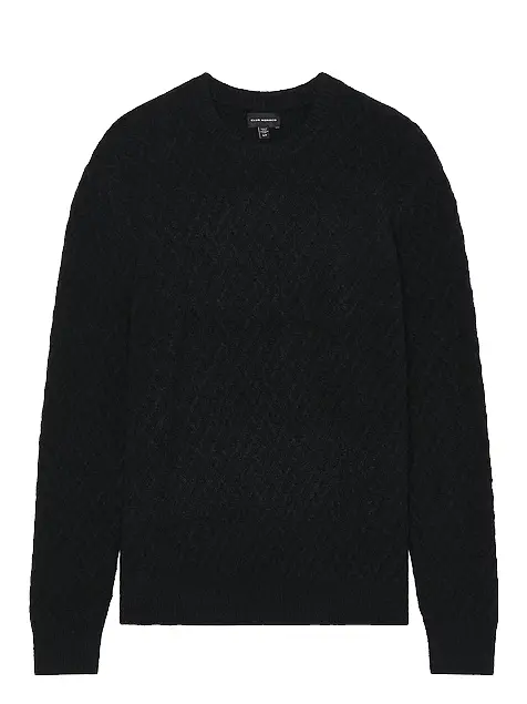 Club Monaco Boucle Half Diamond Crew Sweater - Navy