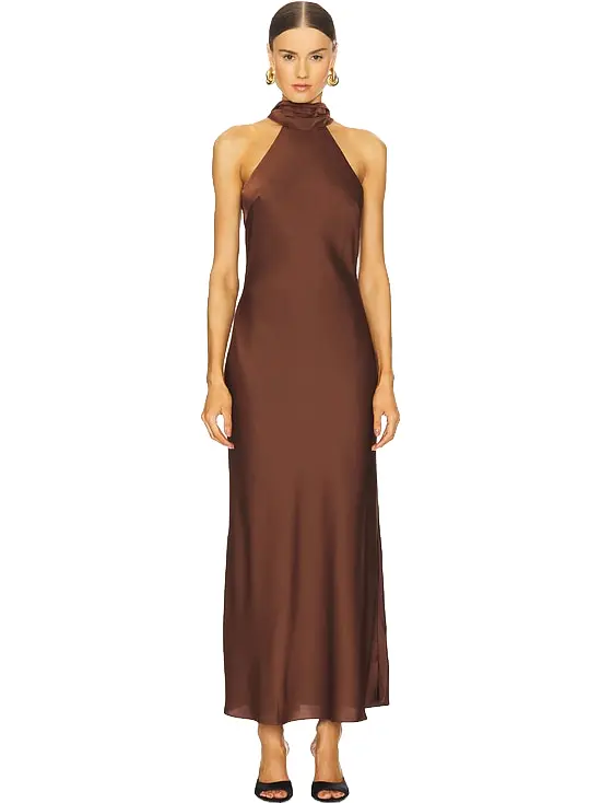 NICHOLAS Trina Midi Dress - Coffee