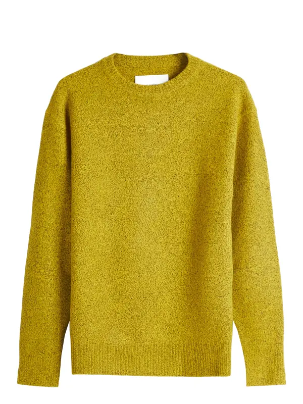 JIL SANDER Boiled Wool Crew Knit - Pollen