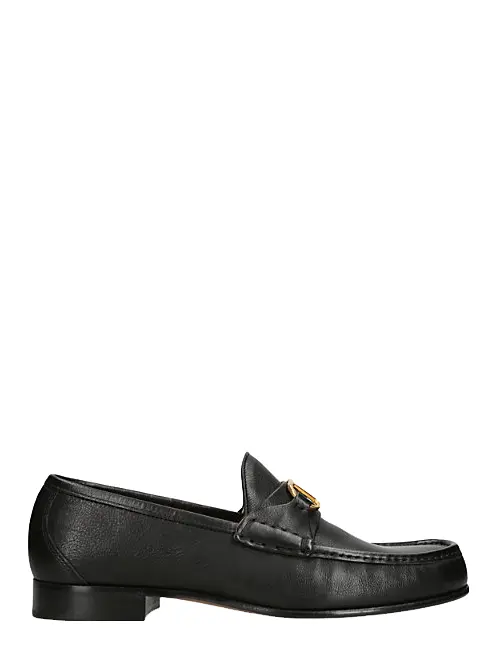 Valentino Garavani Vlogo Leather Loafers - Black