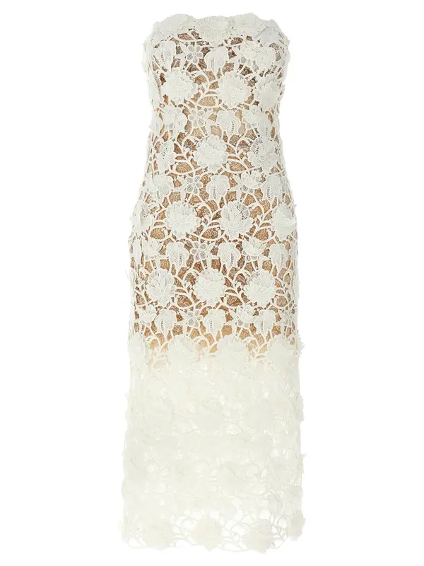 Ermanno Scervino Macramé Lace Dress - White