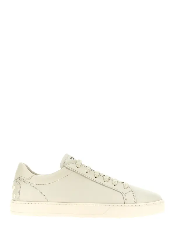 TOD'S Allacciata Cassetta Leather Sneakers - White