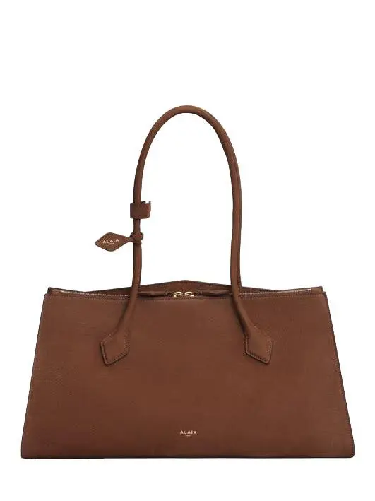 Alaïa Le Teckel Suede Tote - Terre D Ombre
