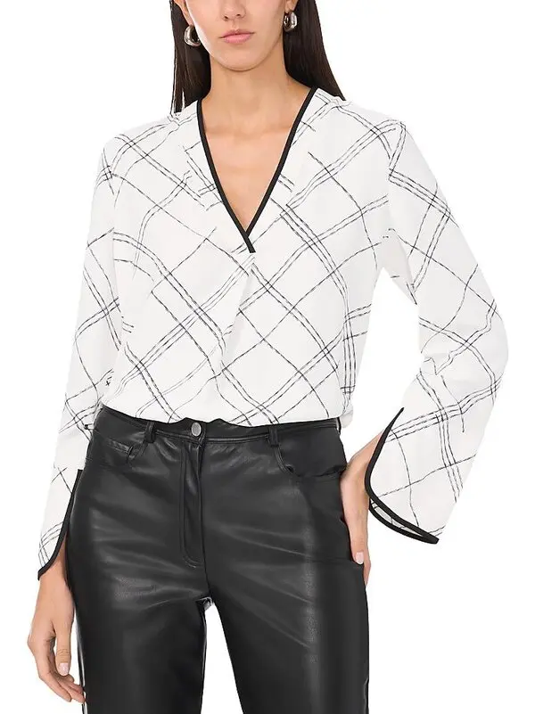 Vince Camuto V Neck Blouse - New Ivory