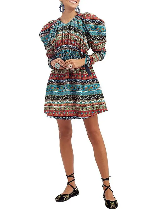 La DoubleJ Biennale Midi Dress - Giza Placee Turquoise