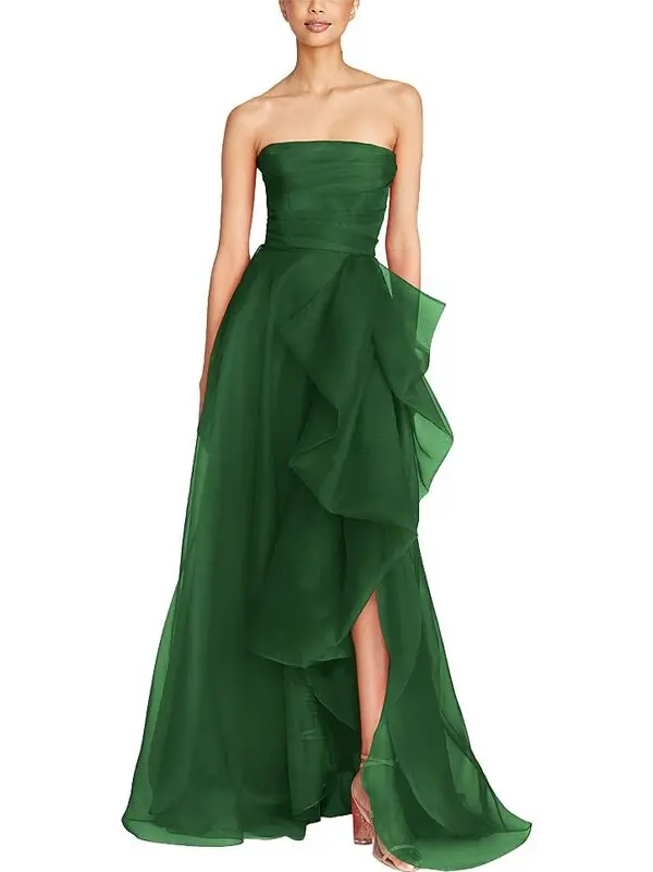 Theia Teresa Draped Gown - Thorn