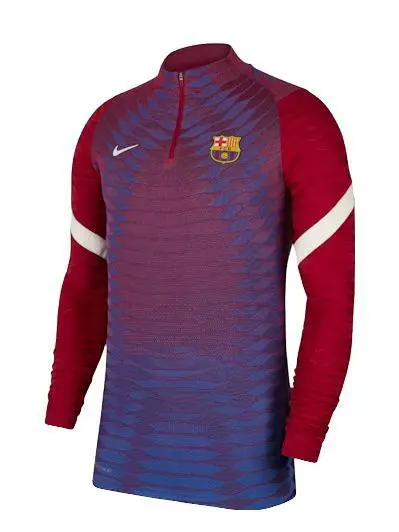 Nike Barcelona 2021/22 Training Elite Drill Long Sleeve Soccer Jersey - Red/blue