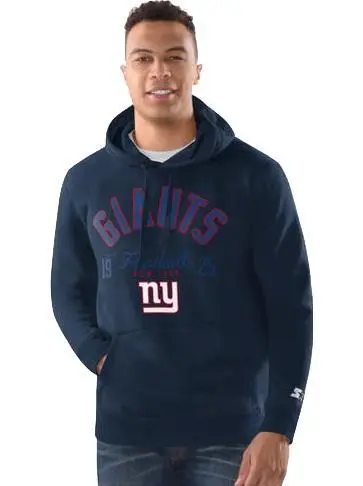 STARTER New York Giants Pullover Hoodie - Navy