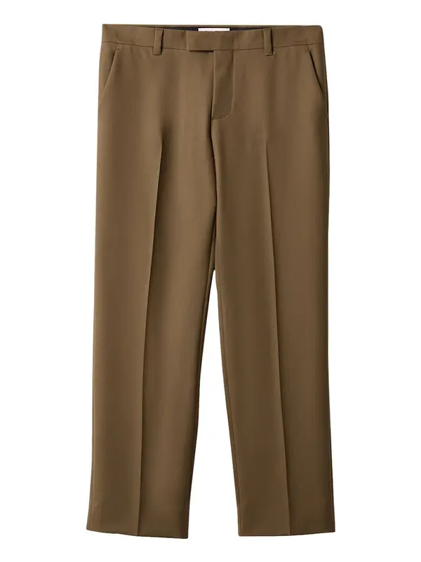 Miu Miu Straight Leg Wool Pants - F0244 Tundra