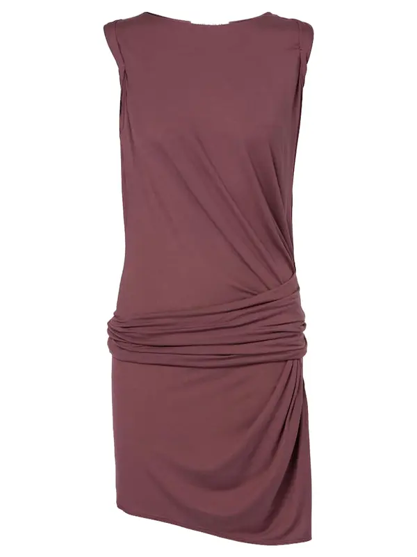 Attico Draped Jersey Minidress - Purple
