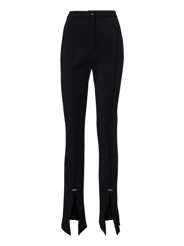 MUGLER Pierced High-rise Flared Pants - Black