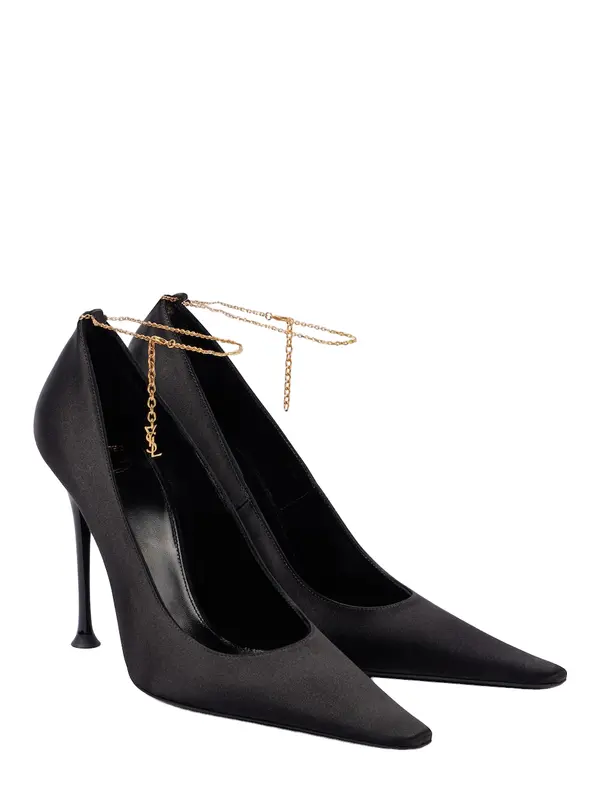Saint Laurent Régine 110 Chain-detail Pumps - Black