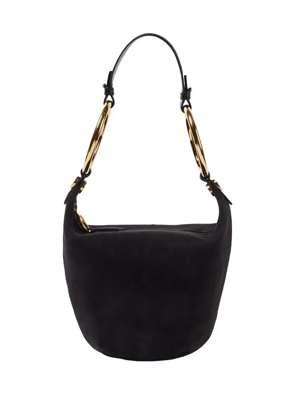 Chloé Medium Suede Shoulder Bag - Black