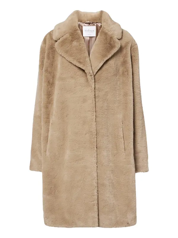 Velvet By Graham & Spencer Evalyn Faux Fur Coat - Beige
