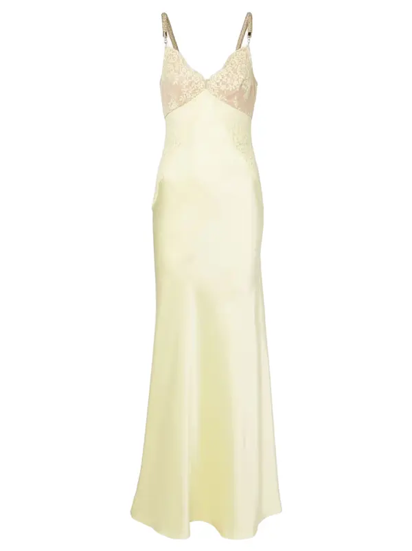 SELF-PORTRAIT X Christopher Kane Lace-trimmed Maxi Dress - Yellow