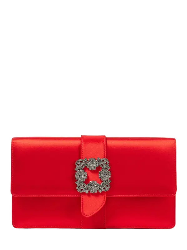 Manolo Blahnik Capri Embellished Clutch - Red