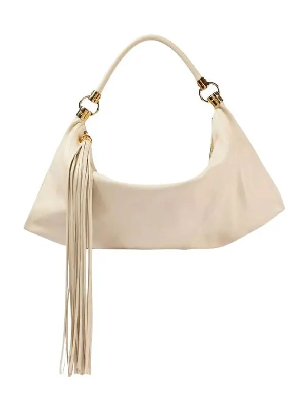 Chloé Foulard Medium Leather Shoulder Bag - Beige