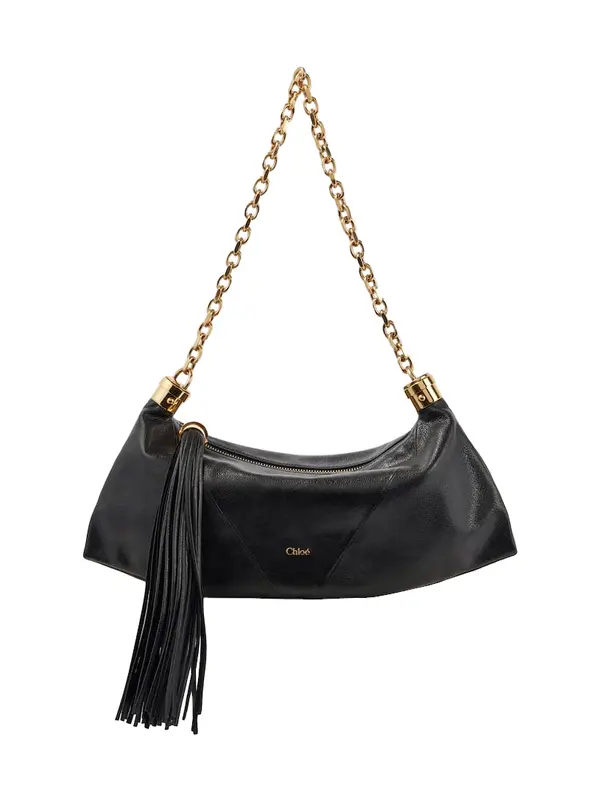Chloé Foulard Small Leather Shoulder Bag - Black