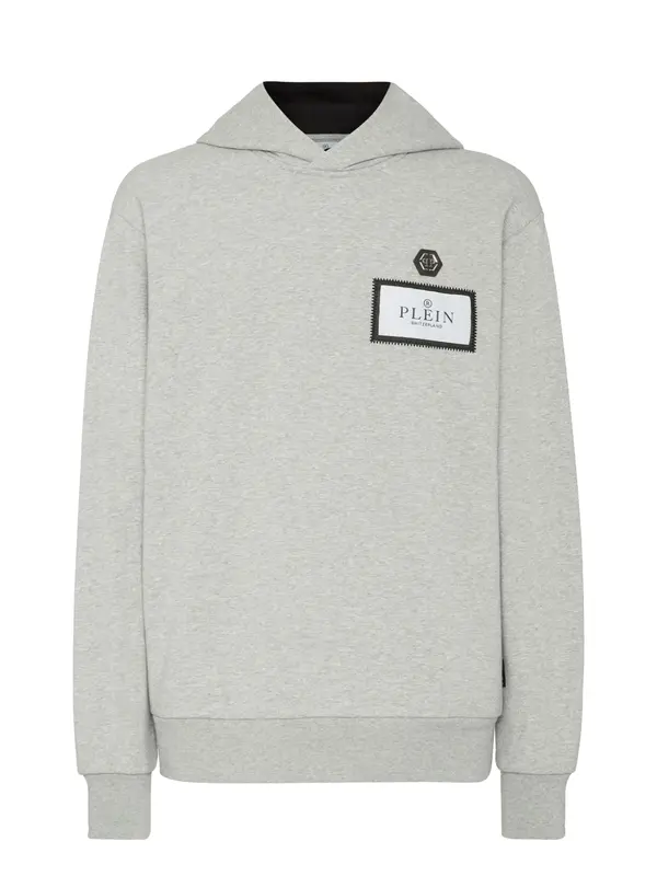 Philipp Plein Appliqué Hooded Sweatshirt - Grey