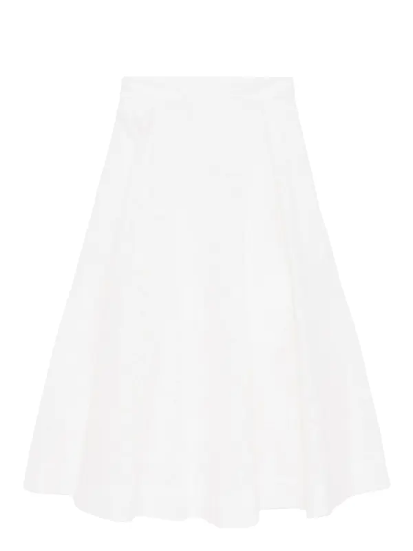 Zimmermann Crush Cotton Midi Skirt - White