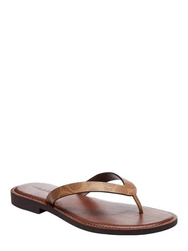 COACH® Brianna Signature Canvas Flip Flop - Brown