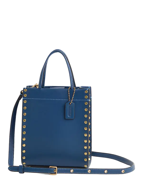 COACH® Restored Mini Cashin Tote With Rivets - Brass/blue