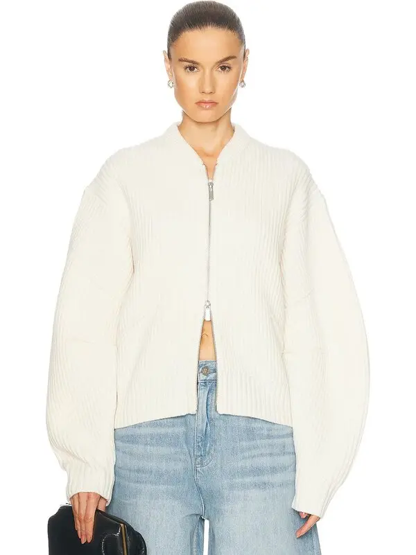 Helmut Lang Zip Up Cardigan - Ivory