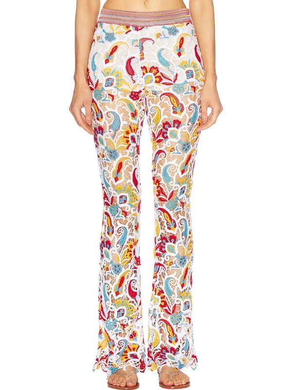 Etro Knit Flare Pants - Multicolor On White Base