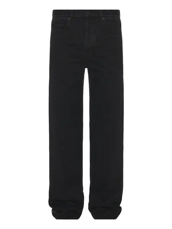 Saint Laurent Mid Straight Baggy Jeans - Plain Carbon Black