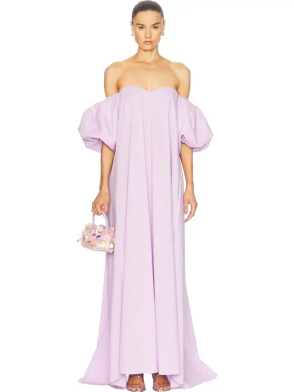 Caroline Constas Palmer Gown - Mauve