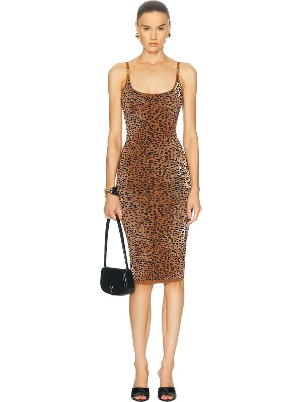 Versace Sleeveless Mini Dress - Brown & Back