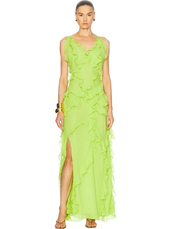 Rachel Gilbert Cedar Gown - Lime