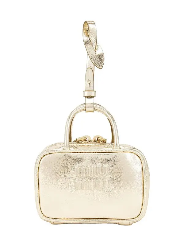 Miu Miu Nappa Laminata Contenitori Bag Charm - Pirite