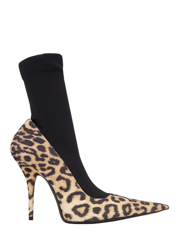 Balenciaga Avenue Sock Boots - Leopard & Black