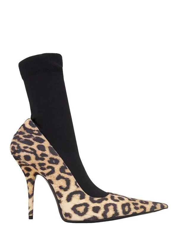 Balenciaga Avenue Sock Boots - Leopard & Black
