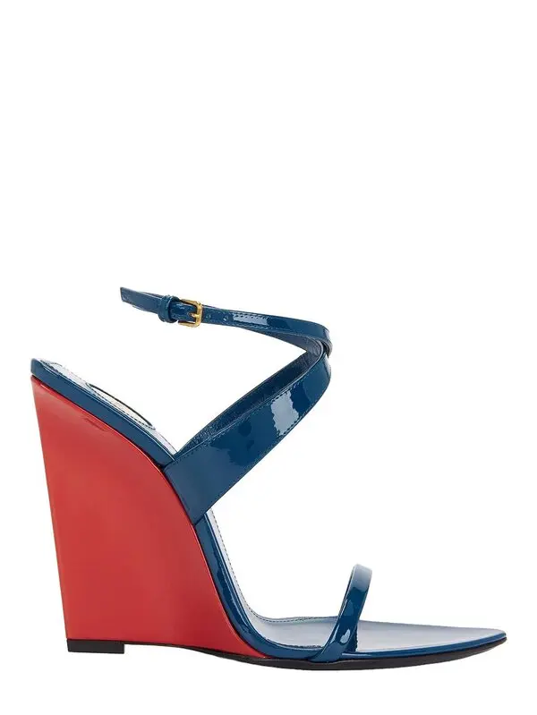 Saint Laurent Wedge Sandal - Duck Blue