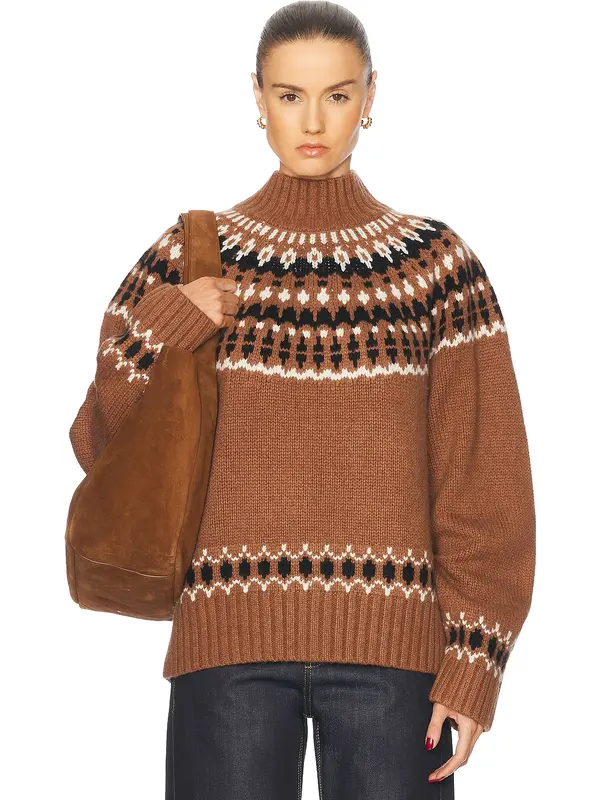 EAVES Cait Fair Isle Sweater - Brown Multi