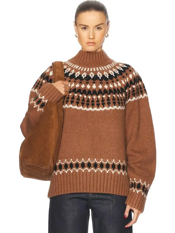 EAVES Cait Fair Isle Sweater - Brown Multi