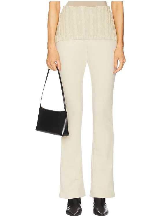 WeWoreWhat Cable Rolled Pant - Taupe