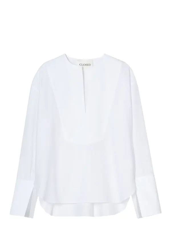 Closed Striped Blouse - White