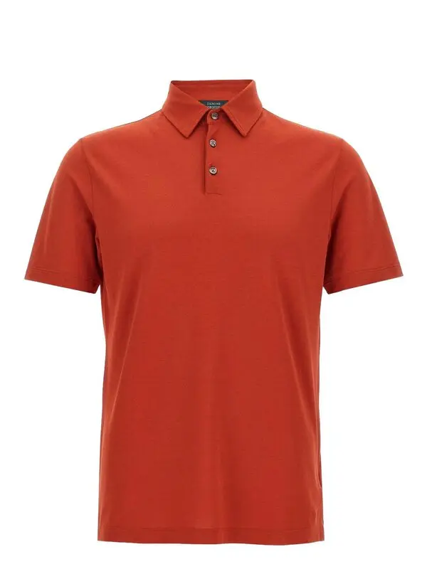 ZANONE Cotton Polo Shirt - Brown