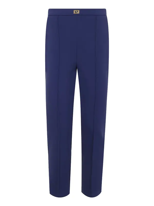 Elisabetta Franchi Logo-plaque Trousers - Blue