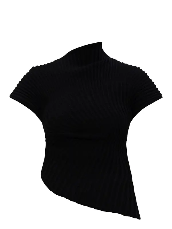 Cult Gaia Ribbed-knit T-shirt - Black