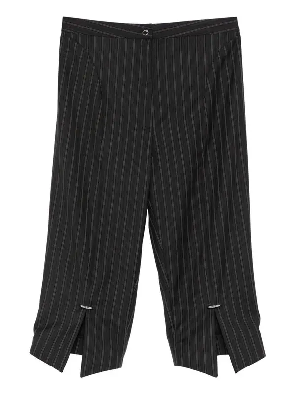 MUGLER Pinstripe Pierced Trousers - Black