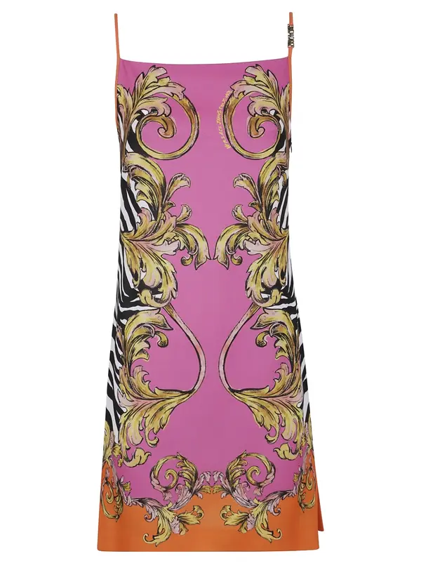 Versace Outline Barocco Mini Dress - Pink