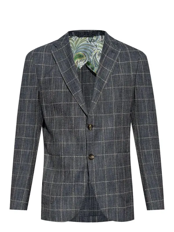 Etro Checked Blazer - Blue
