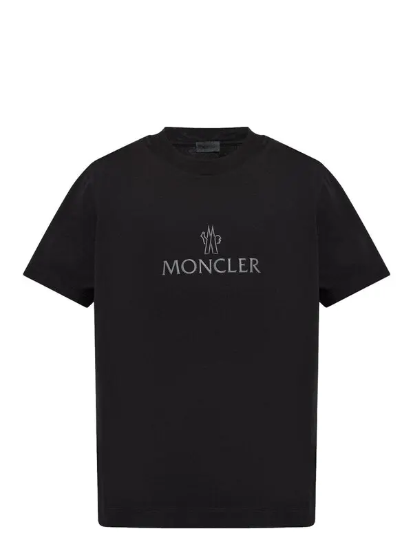 Moncler Logo Cotton T-shirt - Black